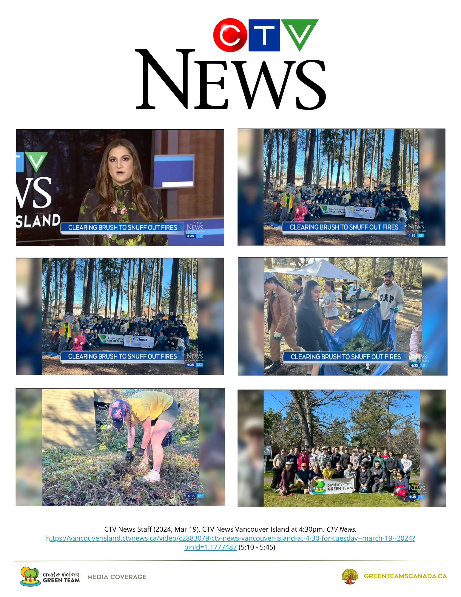 CTV News Vancouver Island at 4:30pm - Green Teams Canada